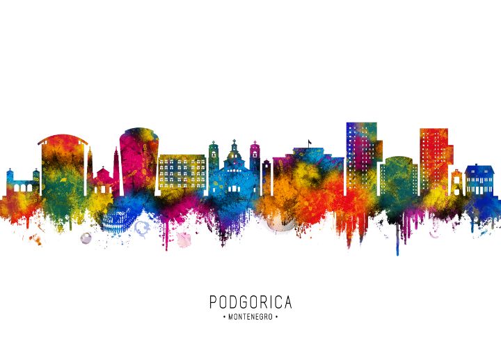 Podgorica Montenegro Skyline - Towseef Dar - Paintings & Prints ...