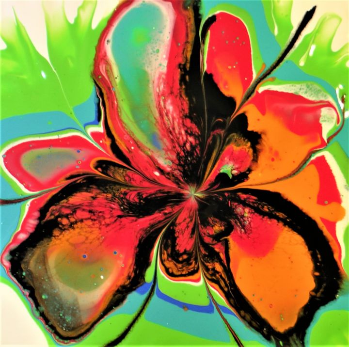 Red flower - Lidia Marquis - Paintings & Prints, Flowers, Plants ...