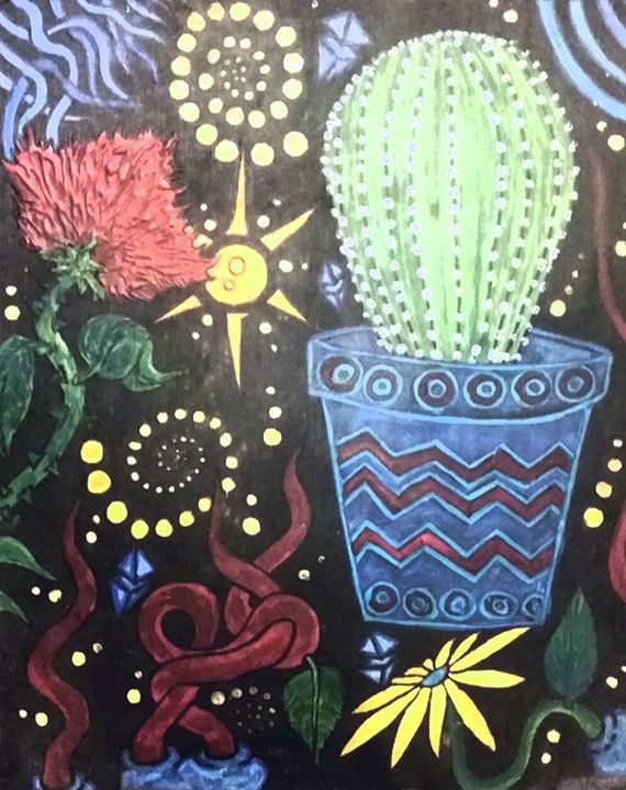 AZTEC CACTUS FLOWER - Sean David Crisci - Paintings & Prints ...