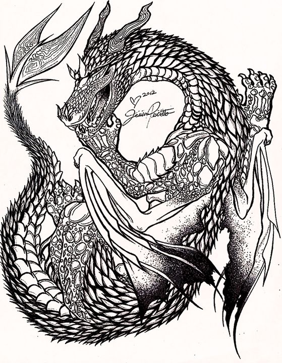 Dragon Stipple - Pastel Palette - Drawings & Illustration, Fantasy ...