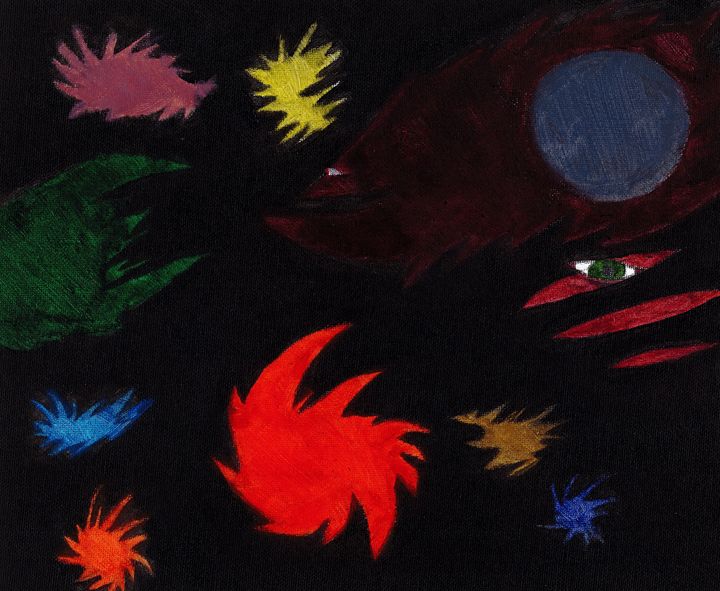 Dragon behind the Moon - Jesse Whitfield Art - Paintings & Prints ...