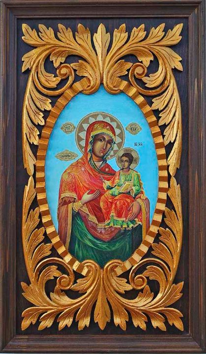 Carved icon of the Virgin Mary - UNIKAT - Paintings & Prints, Religion ...