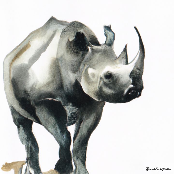 Black Rhino - Cat Wall Art - Paintings & Prints, Animals, Birds, & Fish ...