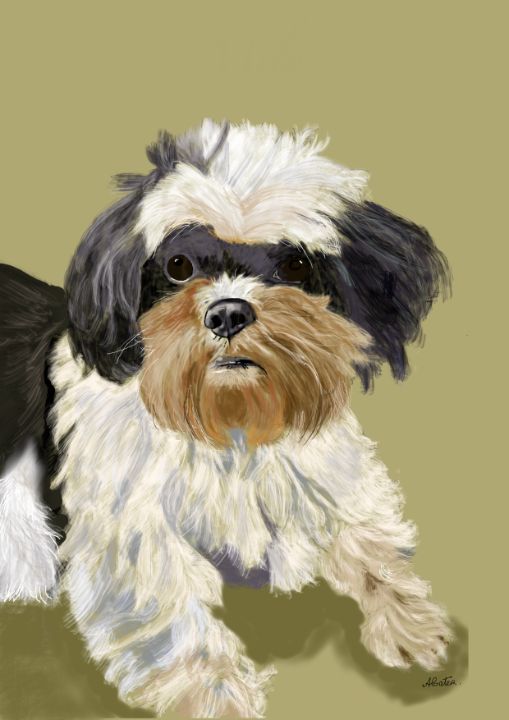 Shih-tzu portrait - Tabby Cat Studios - Digital Art & AI, Animals ...