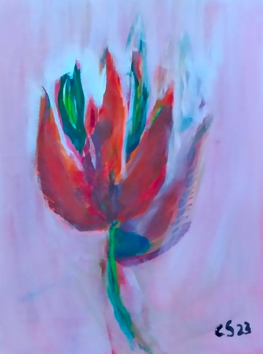 Red Flower - CS art - Paintings & Prints, Abstract, Organic - ArtPal