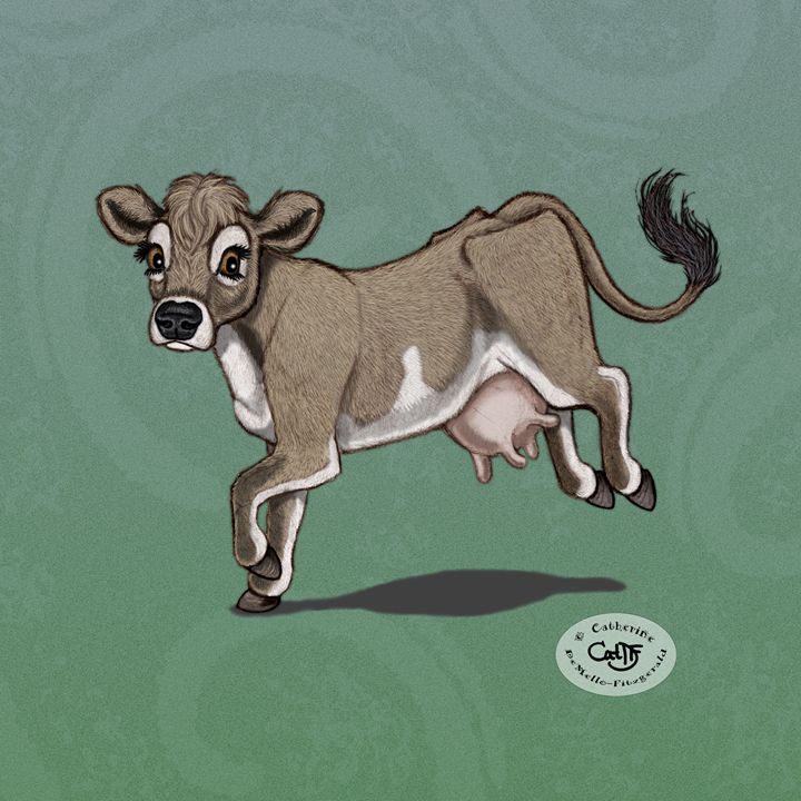 Jersey Cow - Illustration by Cat - Drawings & Illustration, Animals ...