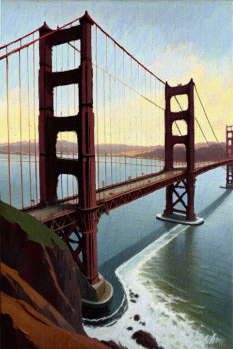 Golden Gate Bridge - All Kinds of Art - Paintings & Prints, Buildings ...