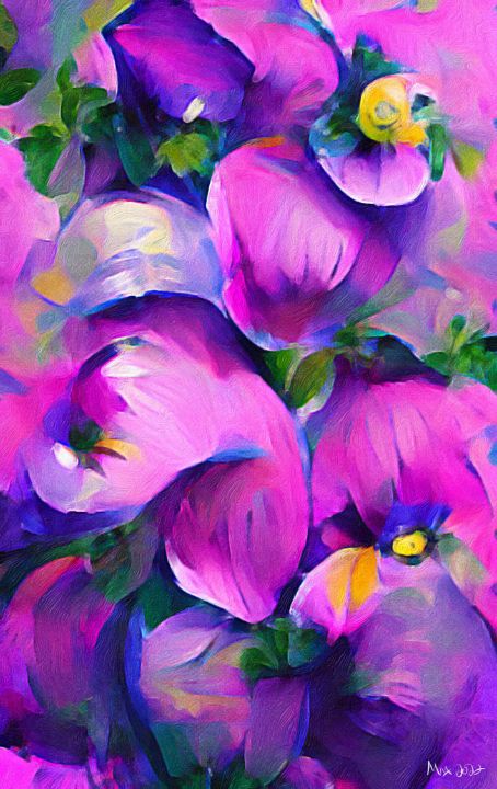 Pink and Purple Pansies - Distorted View Imagery - Digital Art & AI ...