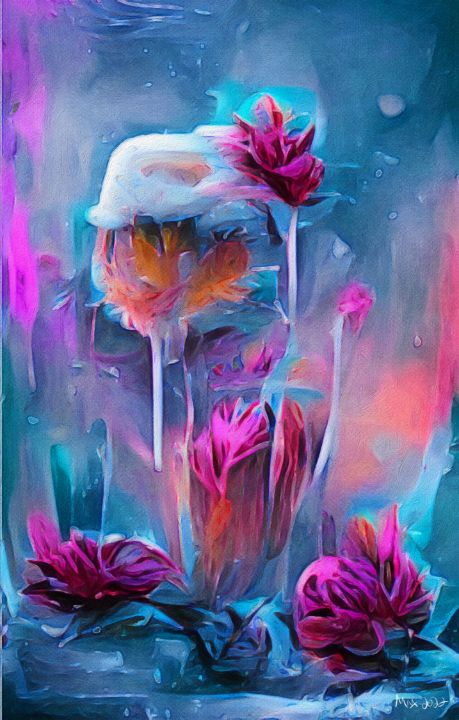 Frozen Flowers - Distorted View Imagery - Digital Art & AI, Flowers ...