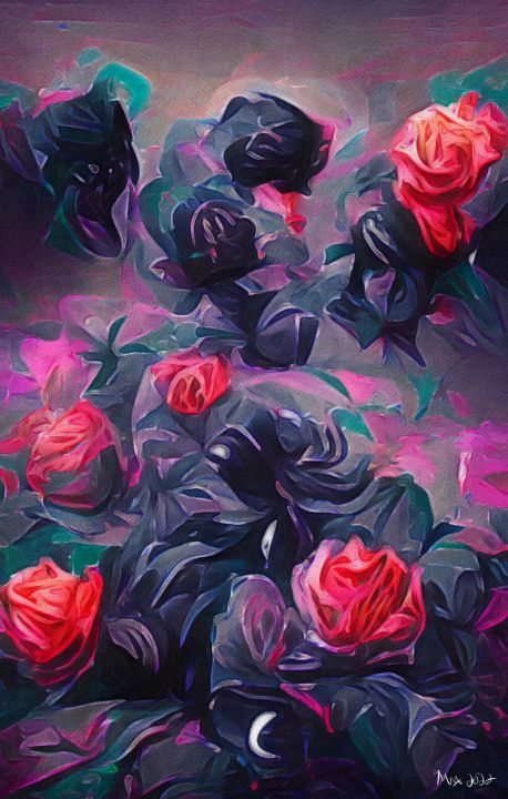 Black and Red Roses - Distorted View Imagery - Digital Art & AI ...