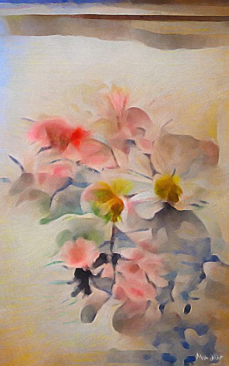 Japanese Flowers - Distorted View Imagery - Digital Art & AI, Flowers ...