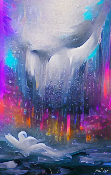 Silver Rain - Distorted View Imagery - Digital Art & AI, Abstract ...