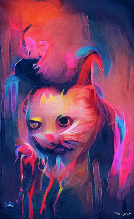 Crazy Cat - Distorted View Imagery - Digital Art & AI, Animals, Birds ...