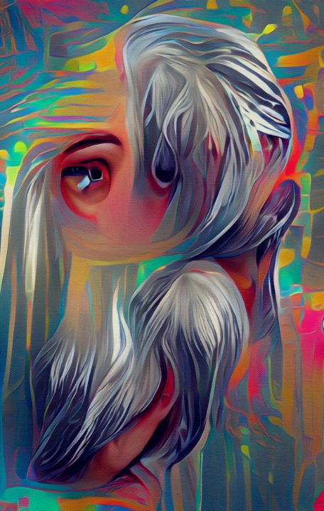 Girl With Silver Hair - Distorted View Imagery - Digital Art & AI ...