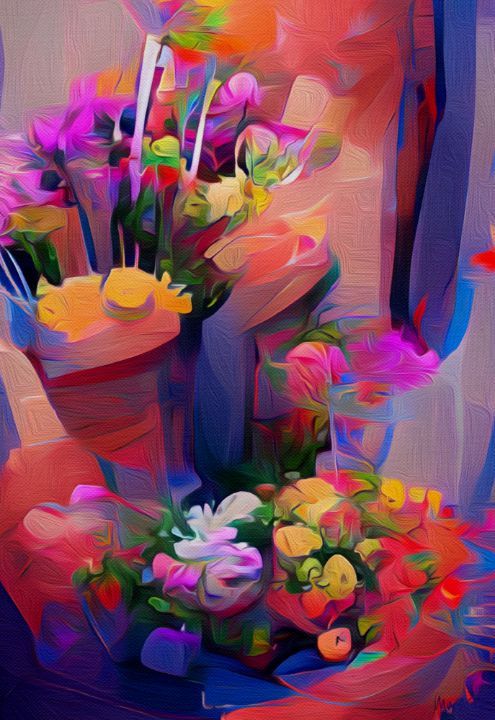 Fresh Flowers on My Desk - Distorted View Imagery - Digital Art & AI ...