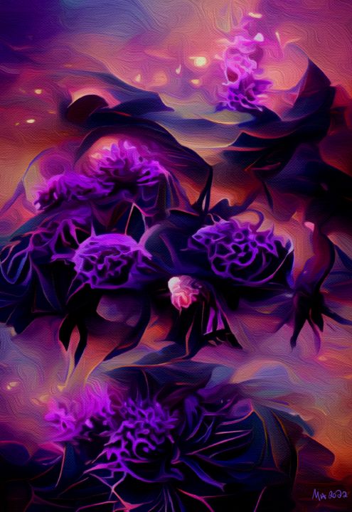 Purple Fractal Flowers - Distorted View Imagery - Digital Art & AI ...