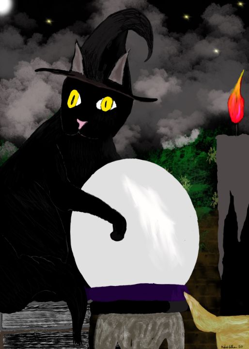 Cat Magick - Distorted View Imagery - Drawings & Illustration, Fantasy ...