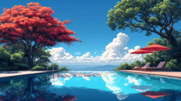 Swiming Pool Art Vibrant Pop Surreal - Enea Kelo - Digital Art & AI ...