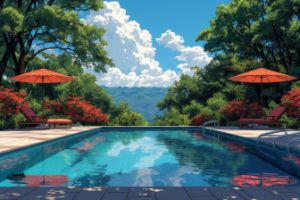 Swiming Pool Art Vibrant Pop Surreal - Enea Kelo - Digital Art & AI ...