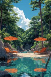 Swiming Pool Art Vibrant Pop Surreal - Enea Kelo - Digital Art & AI ...