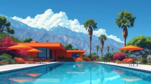 Swiming Pool Art Vibrant Pop Surreal - Enea Kelo - Digital Art & AI ...