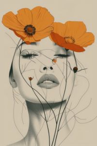 The Flower Woman - Enea Kelo - Digital Art & AI, People & Figures, Portraits, Female - ArtPal
