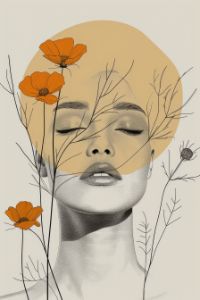 The Flower Woman - Enea Kelo - Digital Art & AI, People & Figures, Portraits, Female - ArtPal