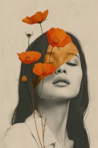 The Flower Woman - Enea Kelo - Digital Art & AI, People & Figures, Portraits, Female - ArtPal