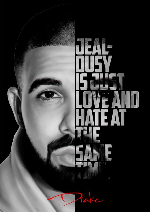 Black and white Drake quote. - Enea Kelo - Paintings & Prints ...