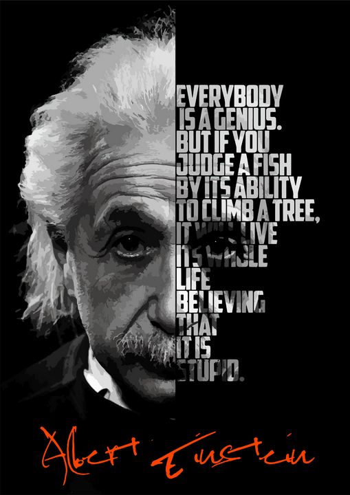 Albert Einstein quote poster. - Enea Kelo - Paintings & Prints, Science ...