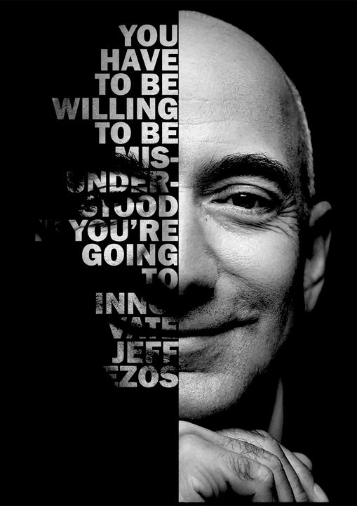 Jeff Bezos inspirational quote - Enea Kelo - Paintings & Prints ...