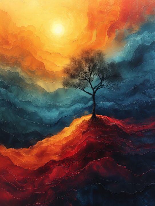 Lone Tree Surrealism - Enea Kelo - Digital Art & AI, Fantasy ...