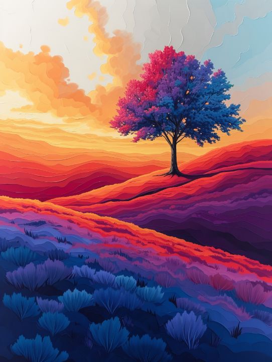 Lone Tree Surrealism - Enea Kelo - Digital Art & AI, Fantasy ...