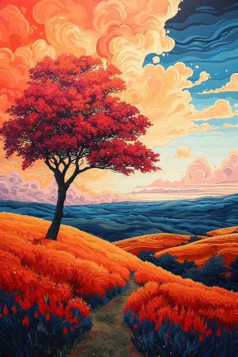 Lone Tree Surrealism - Enea Kelo - Digital Art & AI, Fantasy ...