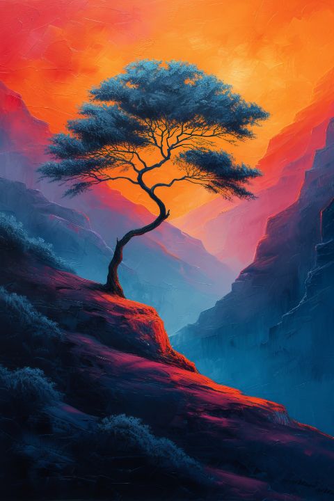 Lone Tree Surrealism - Enea Kelo - Digital Art & AI, Fantasy ...