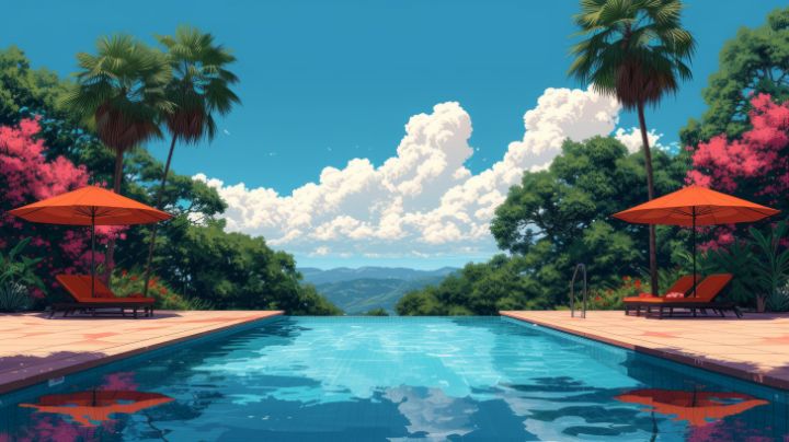 Swiming Pool Art Vibrant Pop Surreal - Enea Kelo - Digital Art & AI ...