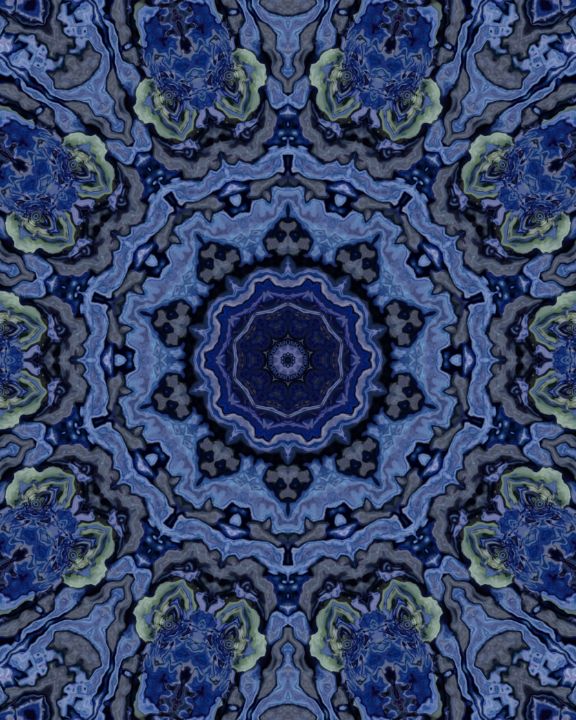 Liquid Mandala, Blue - Double-K Artistry - Digital Art & AI, Abstract ...