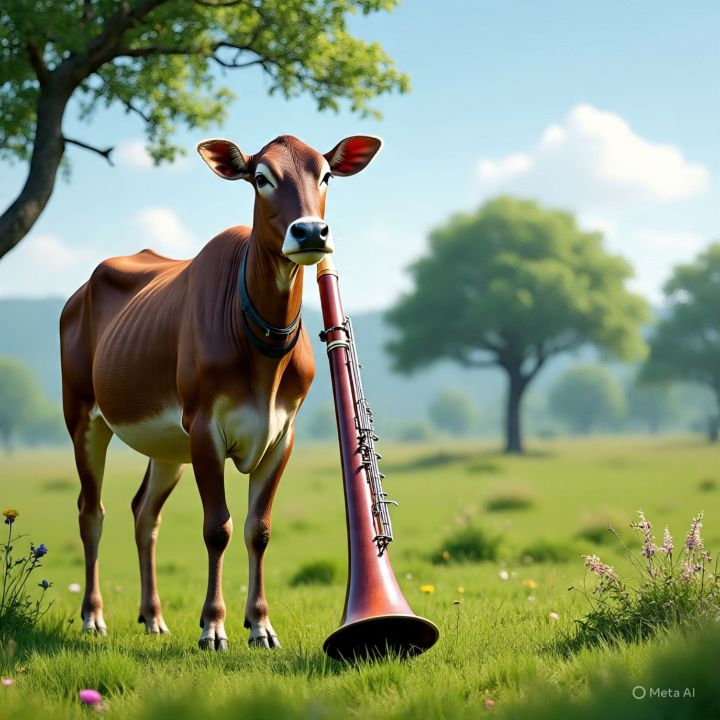 Bassoon in the Meadow – Surreal Cow - Generic - Drawings & Illustration ...