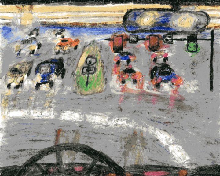 Left Turn on a Rainy Night - Karl art - Drawings & Illustration ...