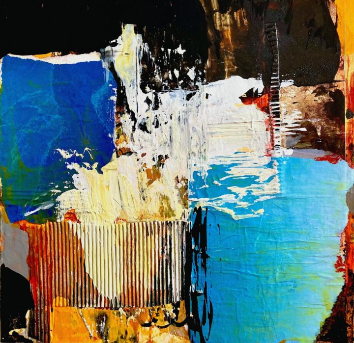 Urban Skies - Diane Leon - Paintings & Prints, Abstract, Collage - ArtPal