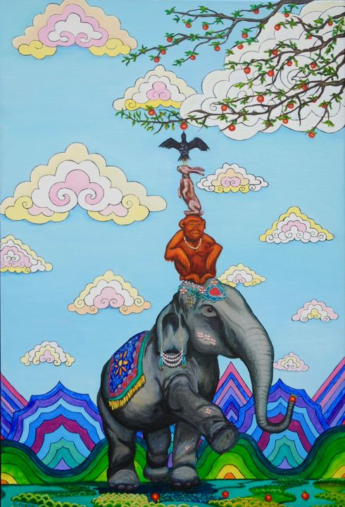 four harmonious animals - Butedma's ArtWork - Paintings & Prints ...