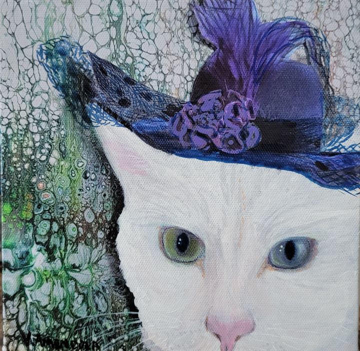 Luna - Art Amendola abstract pets - Paintings & Prints, Animals, Birds ...