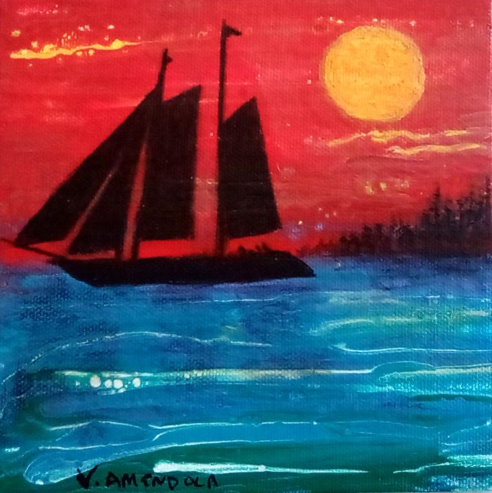Mals Sail - Art Amendola abstract pets - Paintings & Prints, Animals ...