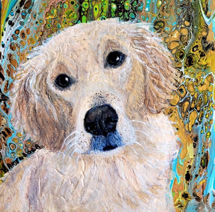 Sandy - Art Amendola abstract pets - Paintings & Prints, Animals, Birds ...