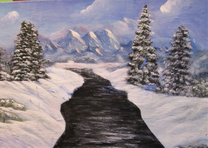 Winter Lake - Allison Prior Art - Paintings & Prints, Landscapes ...