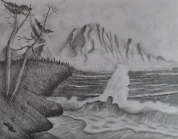 Mountain Beach - Allison Prior Art - Paintings & Prints, Landscapes ...
