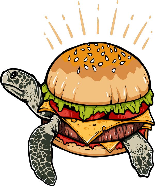 turtles and burger - zak bakir - Drawings & Illustration, Abstract ...