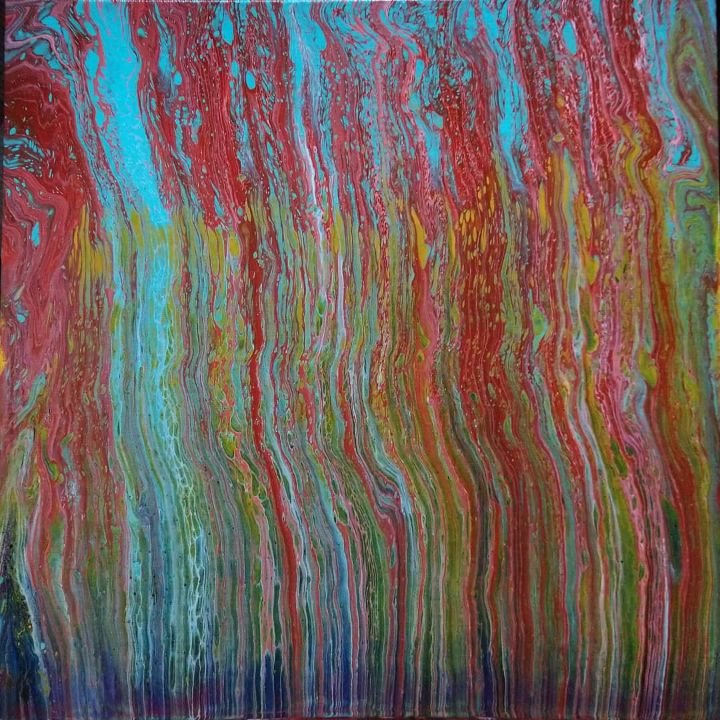 Aqua Curtain - Marine Abstract - Paintings & Prints, Abstract, Color ...