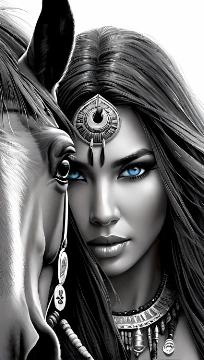 Native American girl - Fine Art VIP club - Digital Art & AI, People ...