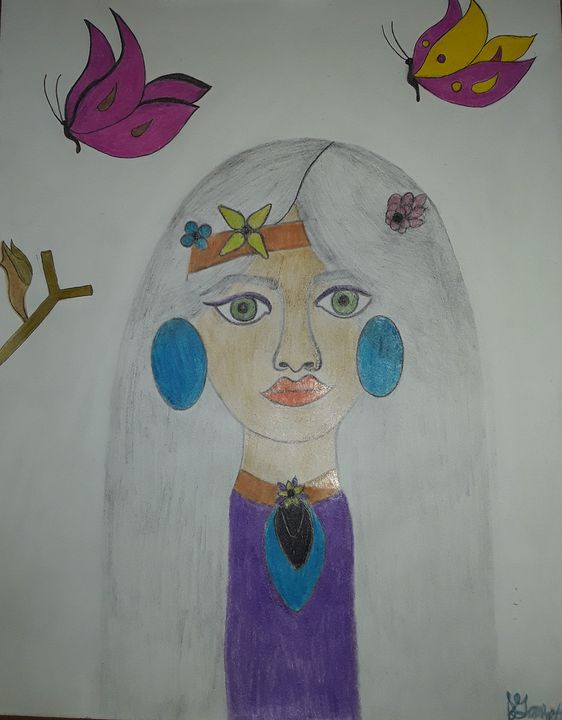 Native Beauty - Creole Lady Art - Drawings & Illustration, Abstract ...